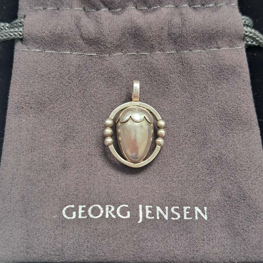 Vintage Georg Jensen Silver Acorn Pendant, Circa 1988