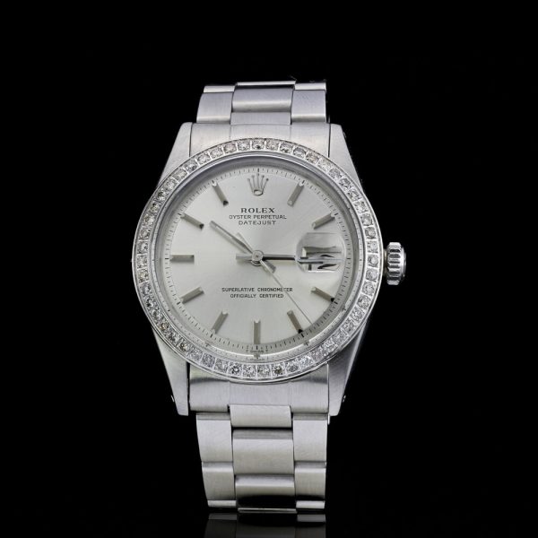 Vintage Rolex Oyster Perpetual Datejust 1601 with Later Diamond Bezel