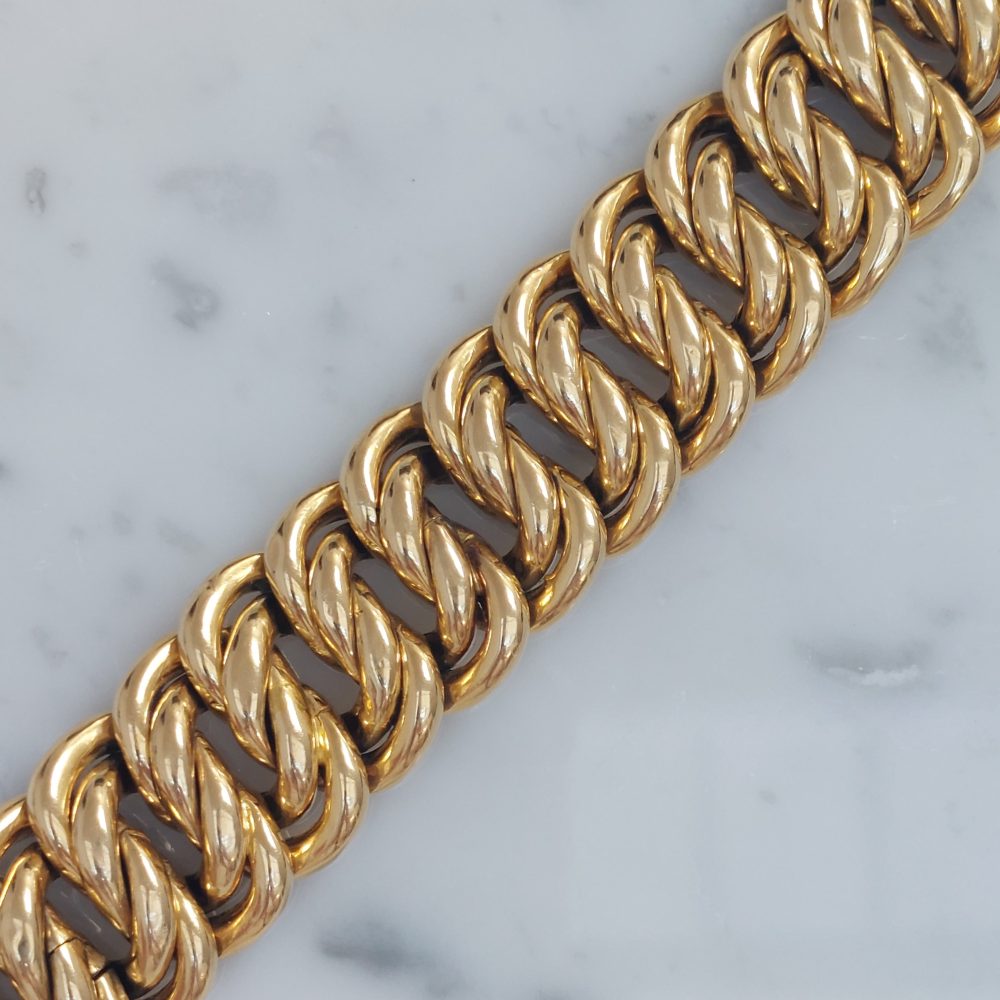Vintage Double Curb 18ct Gold Bracelet – Jewellery Discovery