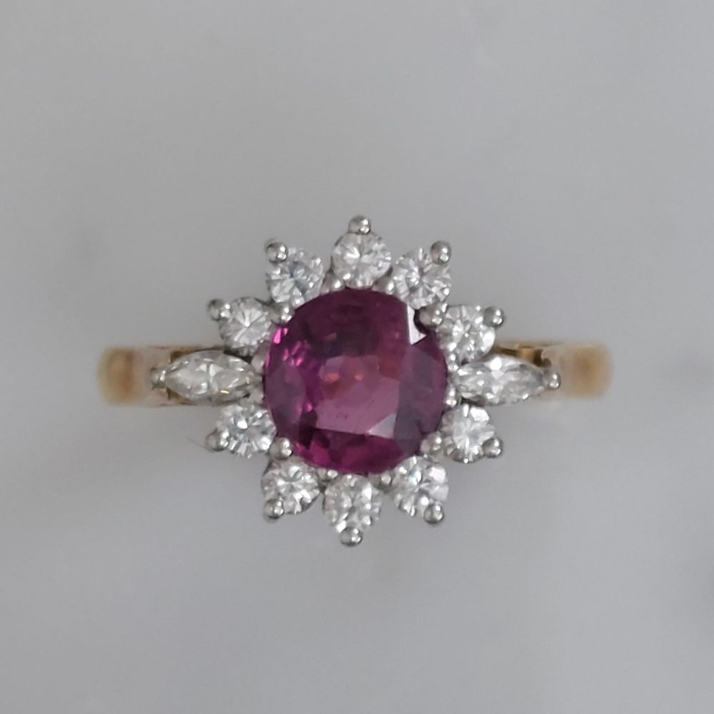 Vintage Ruby and Diamond Cluster Ring, 1ct – Jewellery Discovery